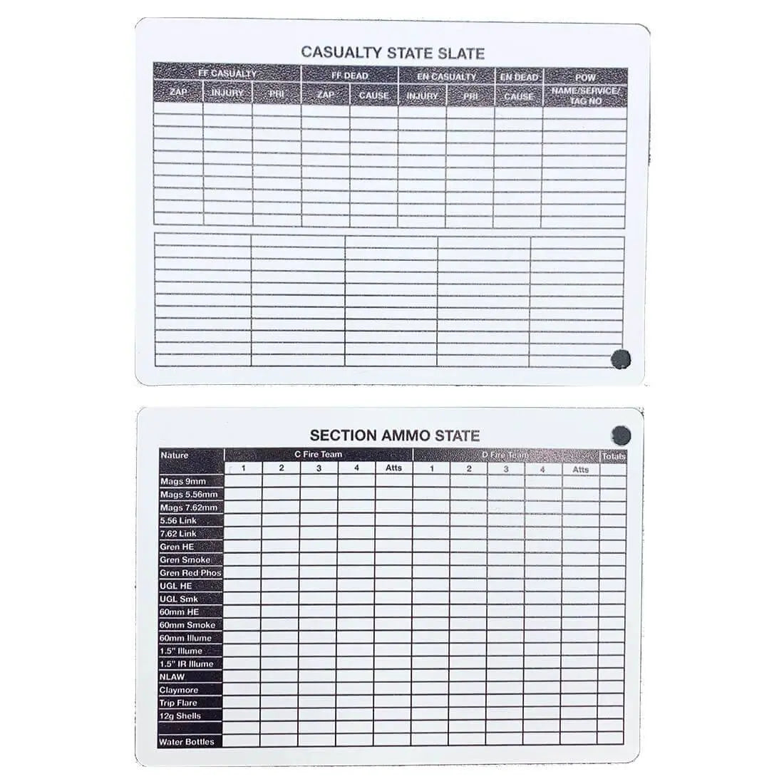 A6 Section Ammo-Casualty Slate Battle Card | John Bulls