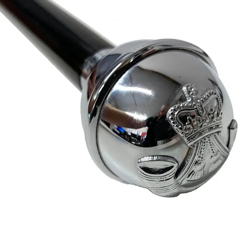 Regimental Black Swagger Stick with Rifles Regiment Badge