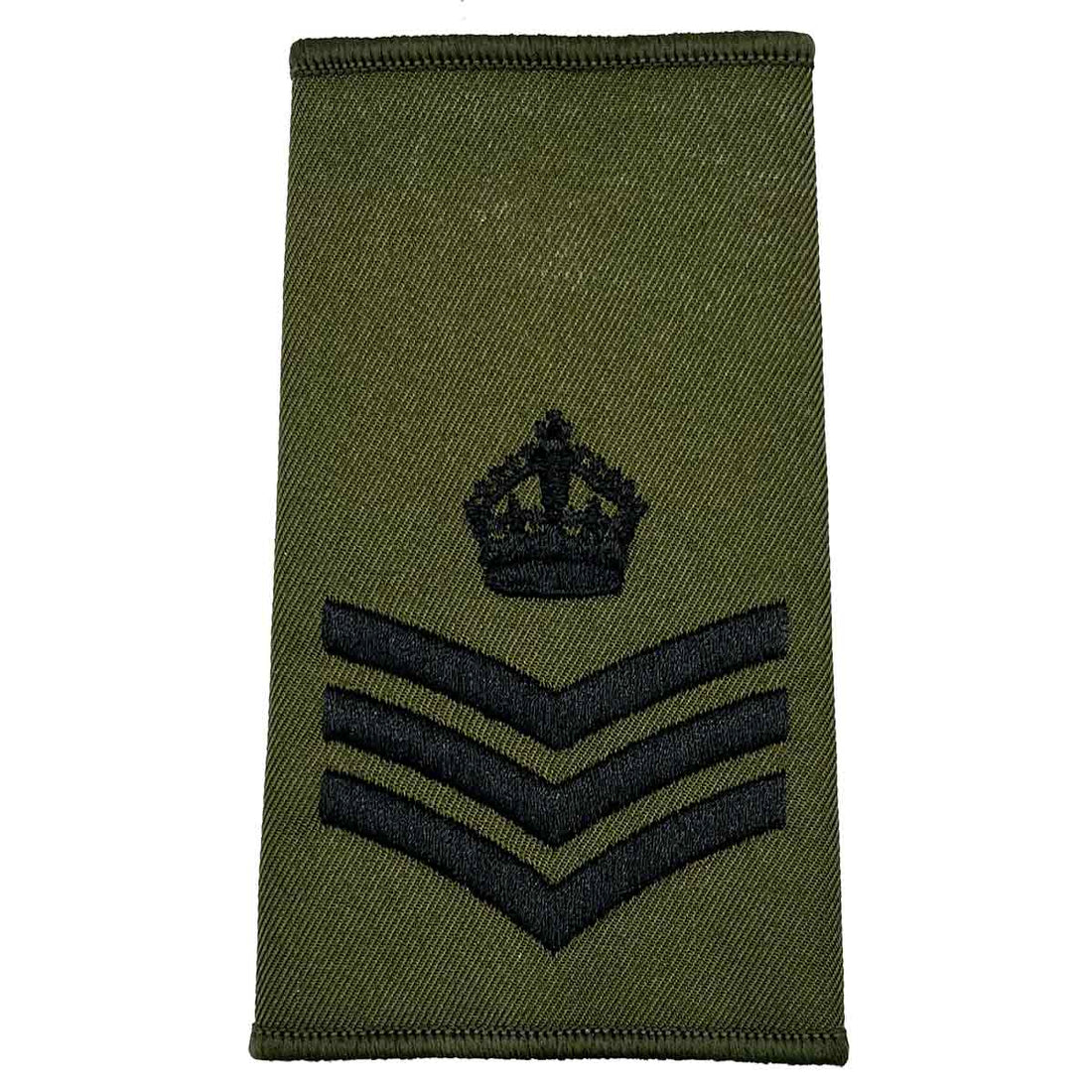 Olive Green Rank Slides with Black Embroidery (Pair) - John Bull