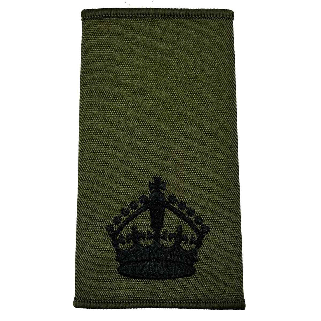 Olive Green Rank Slides with Black Embroidery (Pair) - John Bull