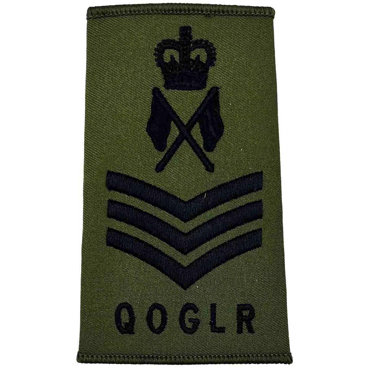 QOGLR Olive Green Rank Slides | John Bull Clothing