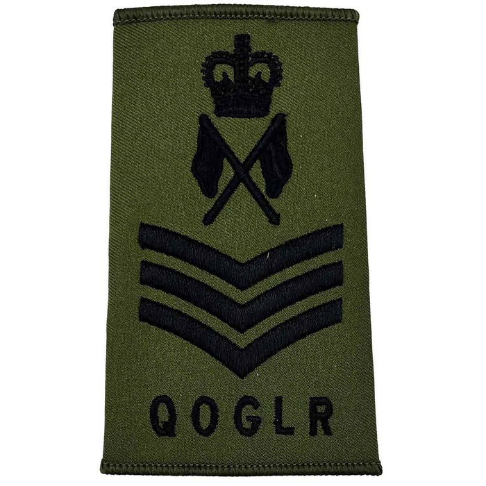 QOGLR Olive Green Rank Slides | John Bull Clothing
