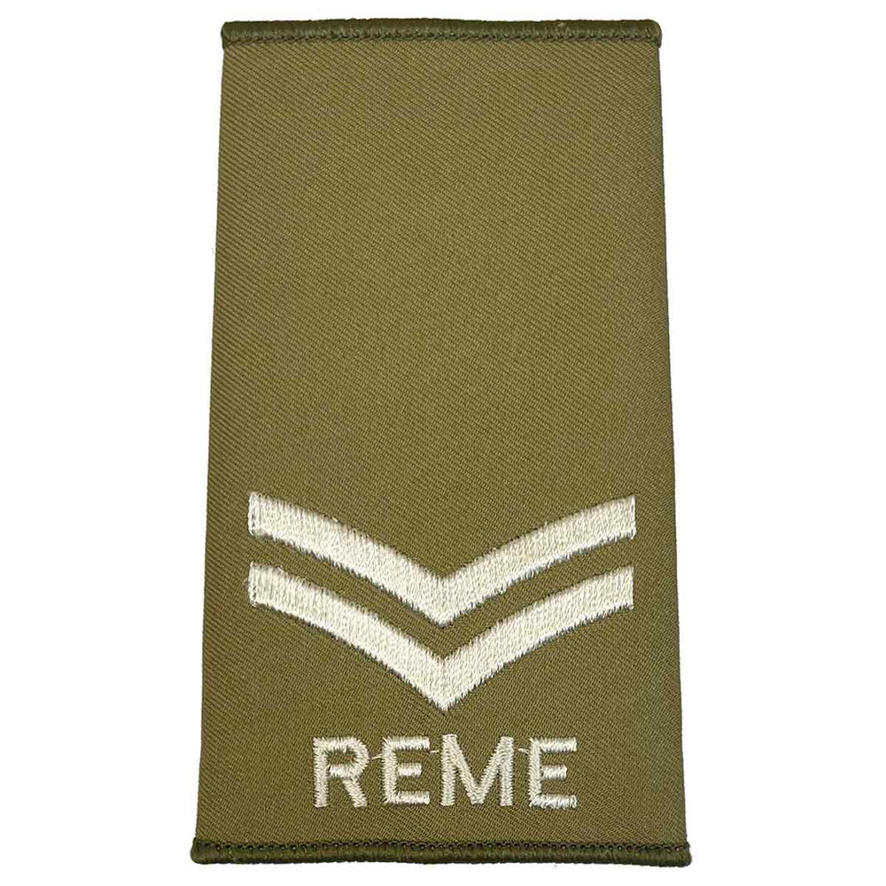 REME Olive Green Rank Slides (Pair) | John Bull Clothing