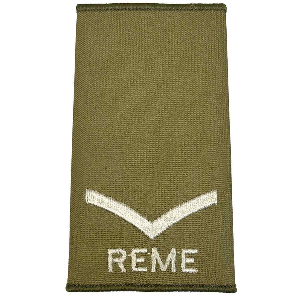 REME Olive Green Rank Slides (Pair) | John Bull Clothing
